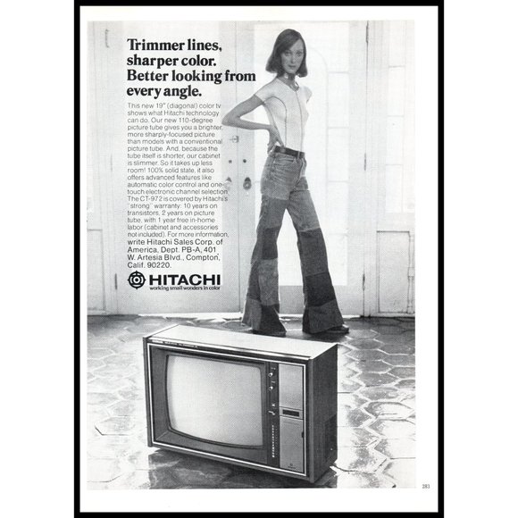 Hitachi | Art | 974 Hitachi Ct972 Tv Television Crt Vintage Print Ad ...